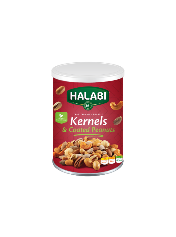 Halabi Nuts - Halabi Kernels Mix Can 400g + Coated Peanut