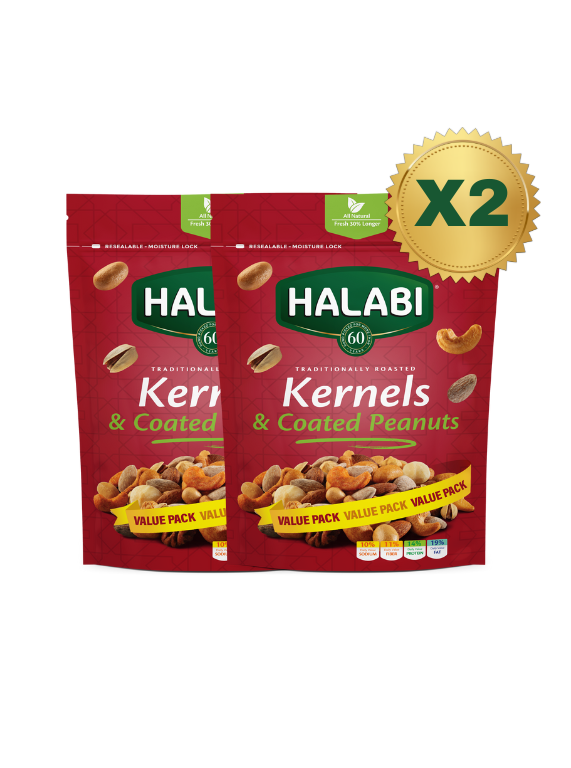 Halabi Nuts - Kernels Mix Pouch 450g+Coated Peanut (Pack of 2)